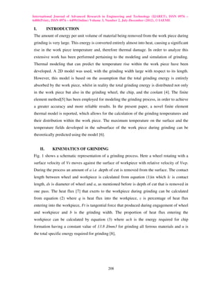 Model for prediction of temperature distribution in workpiece for surface grinding using fea ...