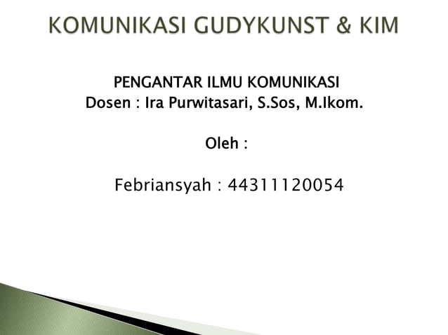 Model gudykunst & kim | PPTX