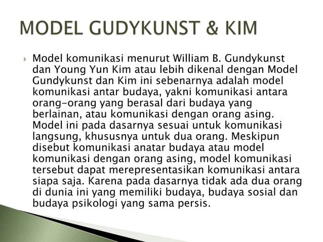 Model gudykunst & kim | PPTX