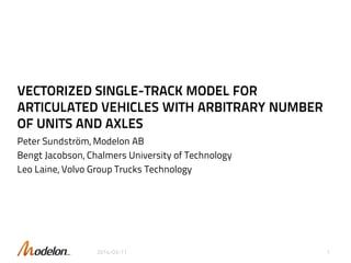 Vectorized single-track model in Modelica for articulated vehicles | PPT