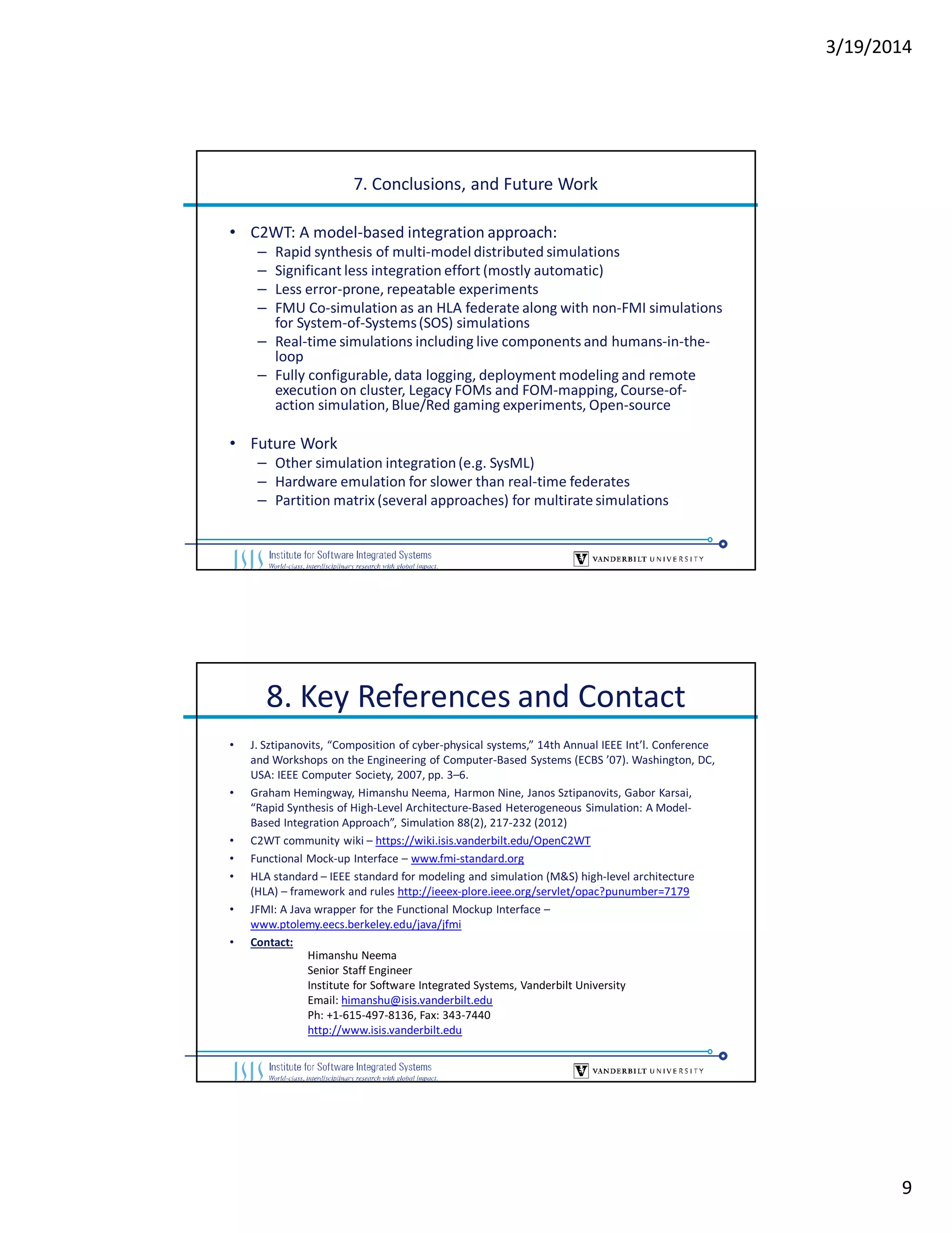Model-Based Integration for FMI Co-Simulation and Heterogeneous ...