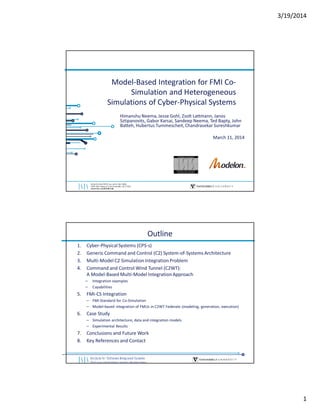 Model-Based Integration for FMI Co-Simulation and Heterogeneous Simulations of Cyber-Physical ...