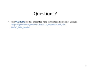 A Three-Phase VSC-HVDC Average Value Model Implementation using Modelica and Software-to ...