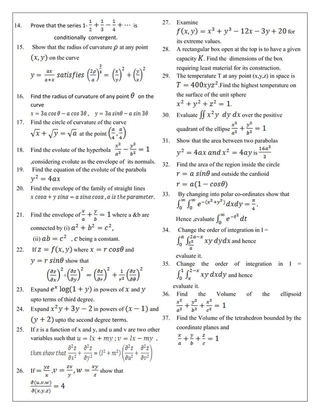Model imp qs for ma6151 | PDF