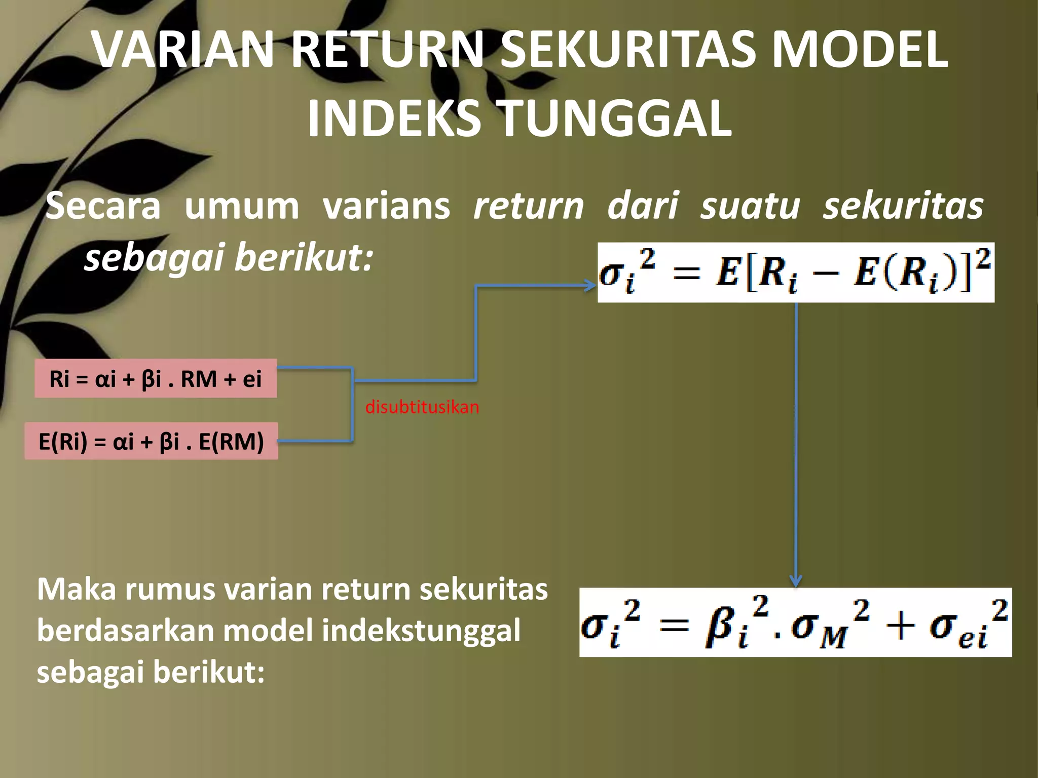Model indeks tunggal ppt | PPTX