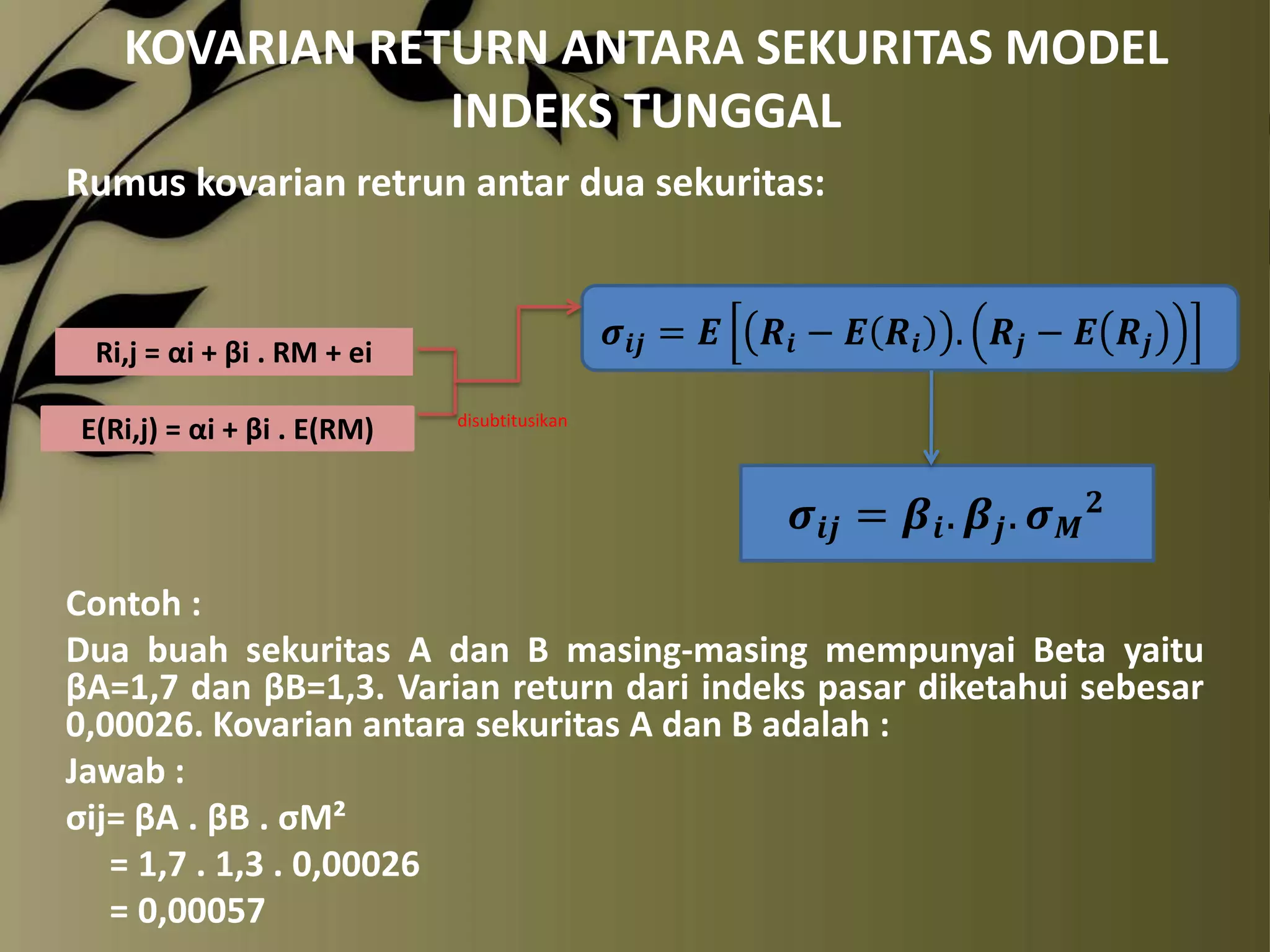 Model indeks tunggal ppt | PPTX