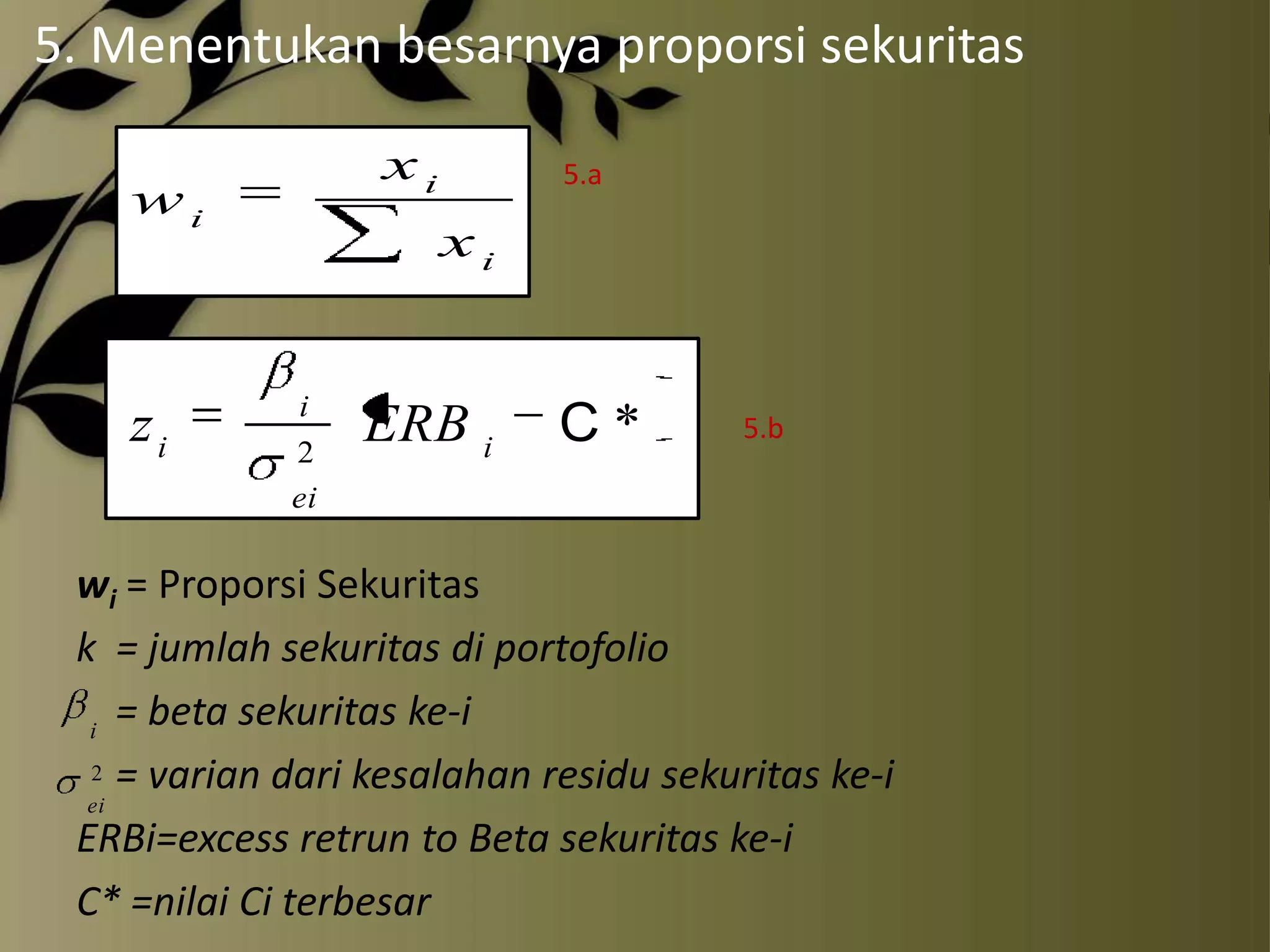 Model indeks tunggal ppt | PPTX