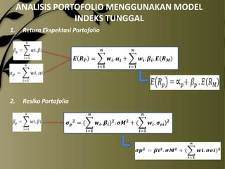 Model indeks tunggal ppt | PPTX