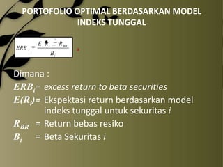 Model indeks tunggal ppt | PPTX