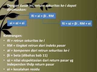 Model indeks tunggal ppt | PPTX