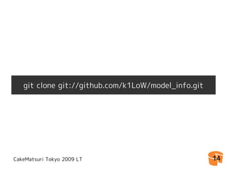 CakePHP DB Schema/Model Info Plugin | PDF