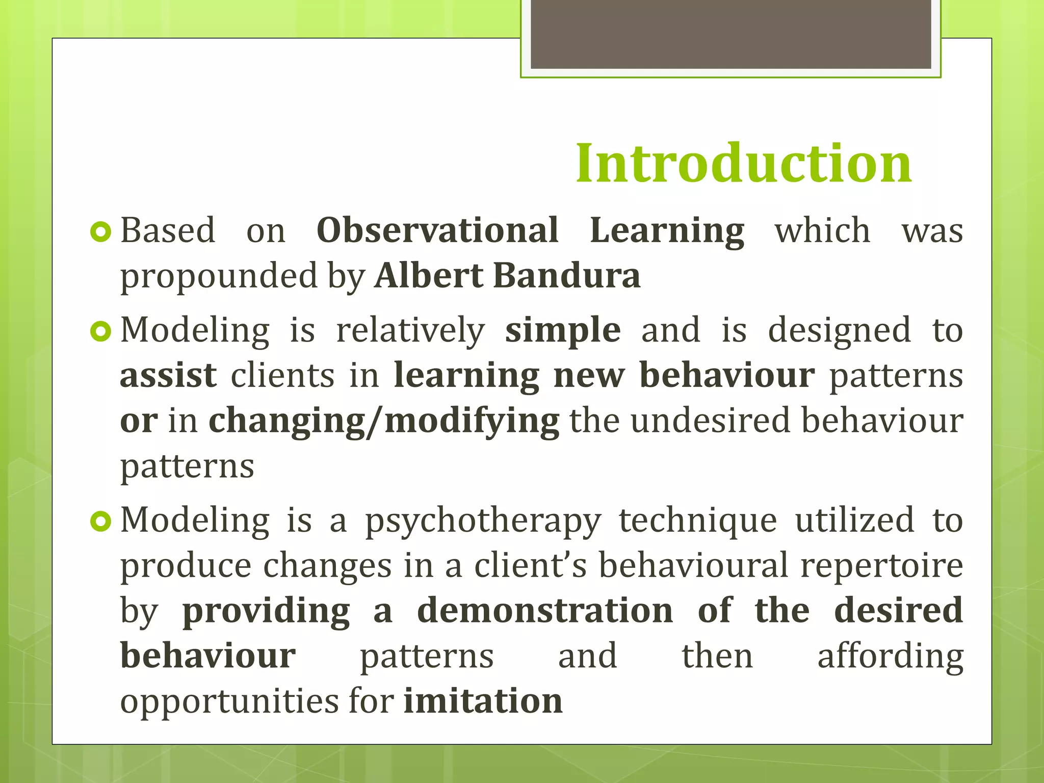 Modeling (Psychotherapy) | PPTX