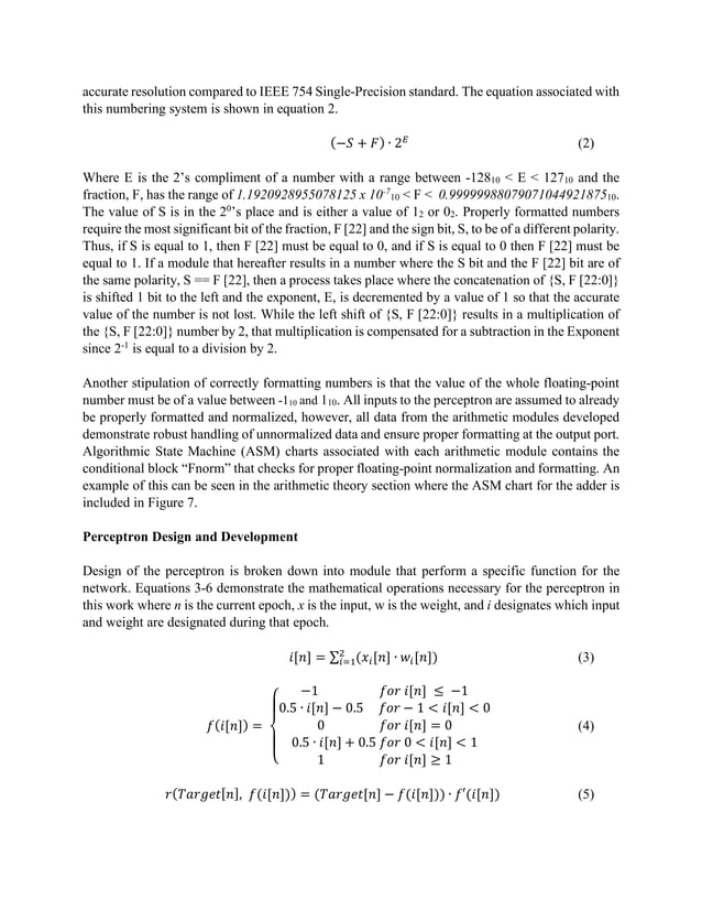 Modeling A Perceptron Neuron Using Verilog Developed Floating Point