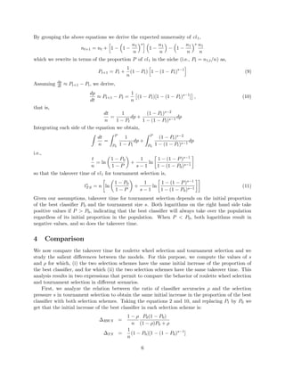 Modeling selection pressure in XCS for proportionate and tournament ...