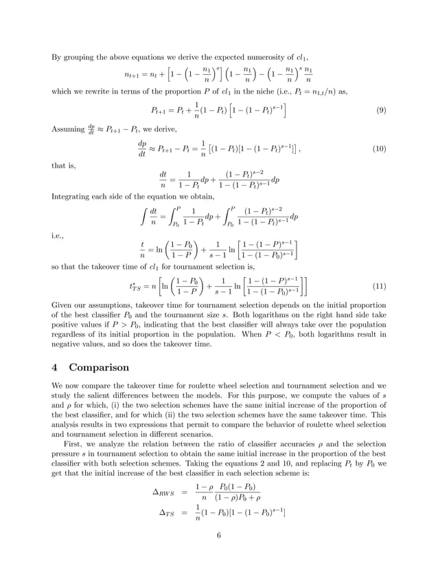 Modeling selection pressure in XCS for proportionate and tournament selection | PDF