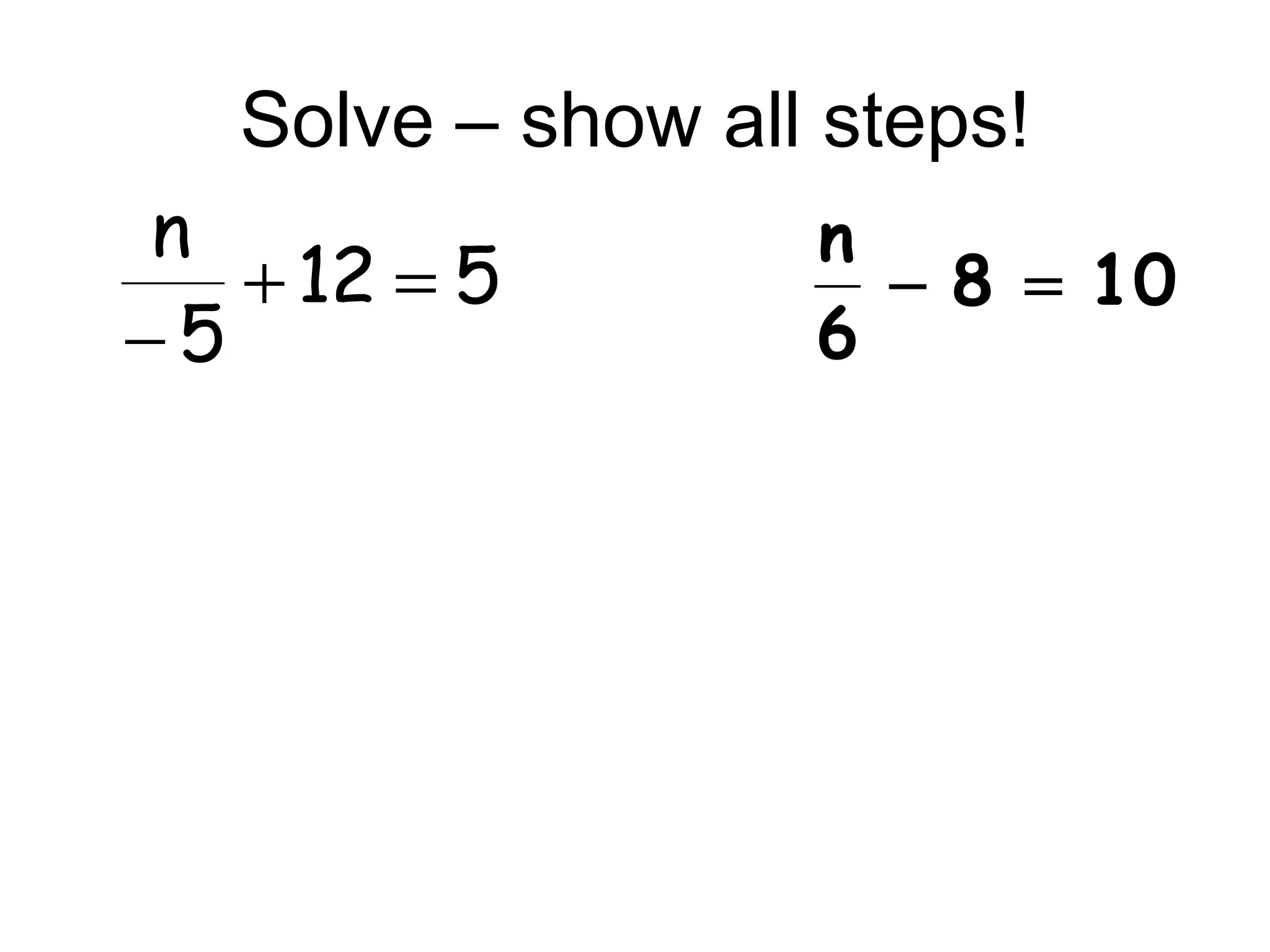 Modeling 2 Step Equations | PPT
