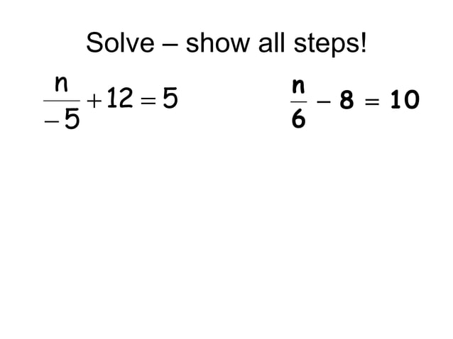 Modeling 2 Step Equations | PPT