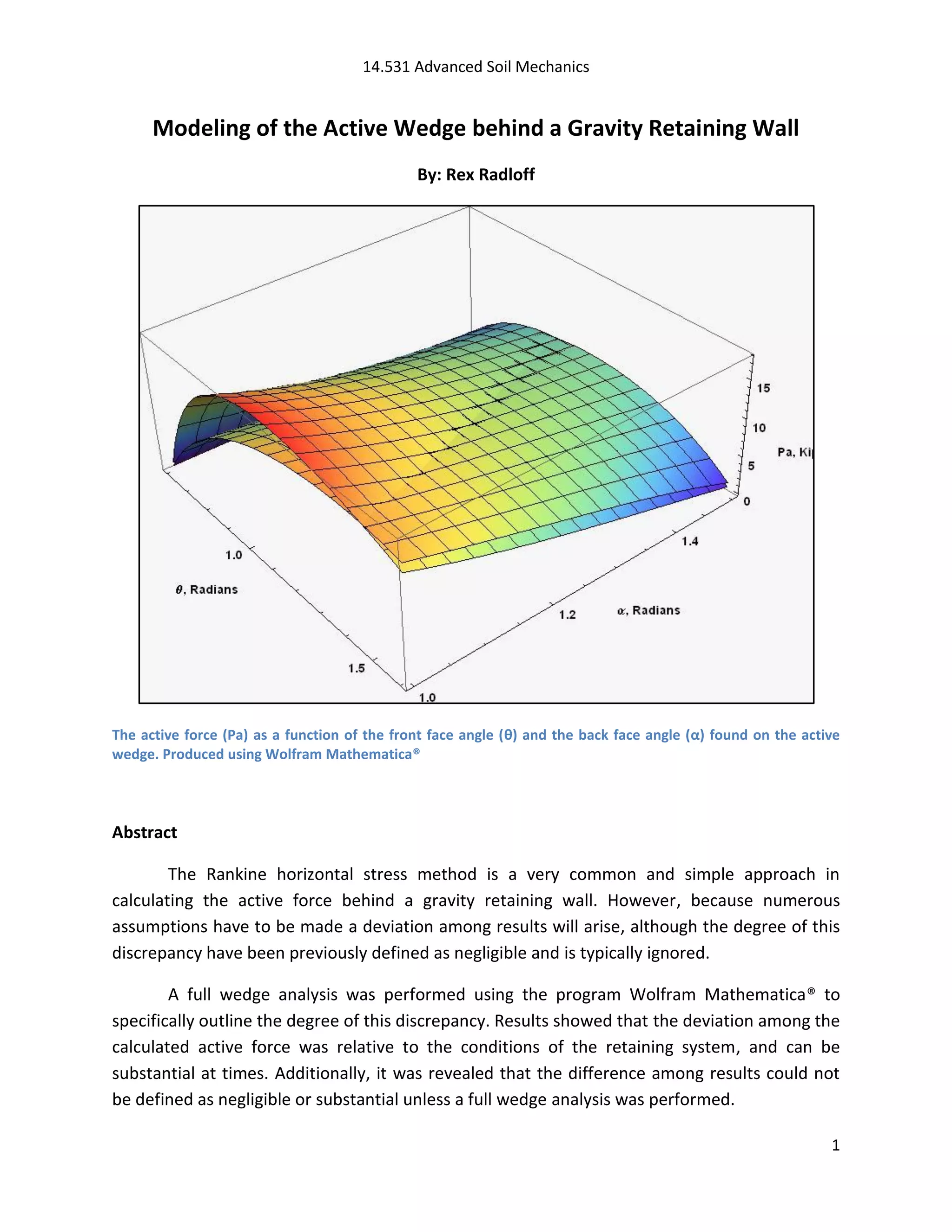 Modeling of the Active Wedge behind a Gravity Retaining Wall | PDF