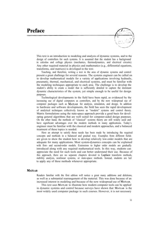 Modeling, analysis, and control of dynamic systems | PDF