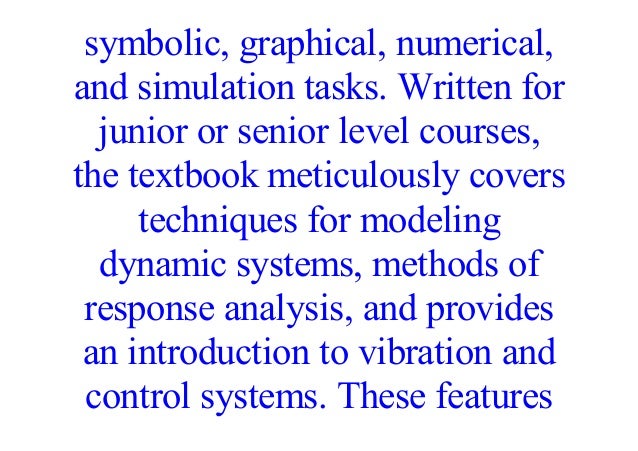 Full Book Modeling And Analysis Of Dynamic Systems Second Edition