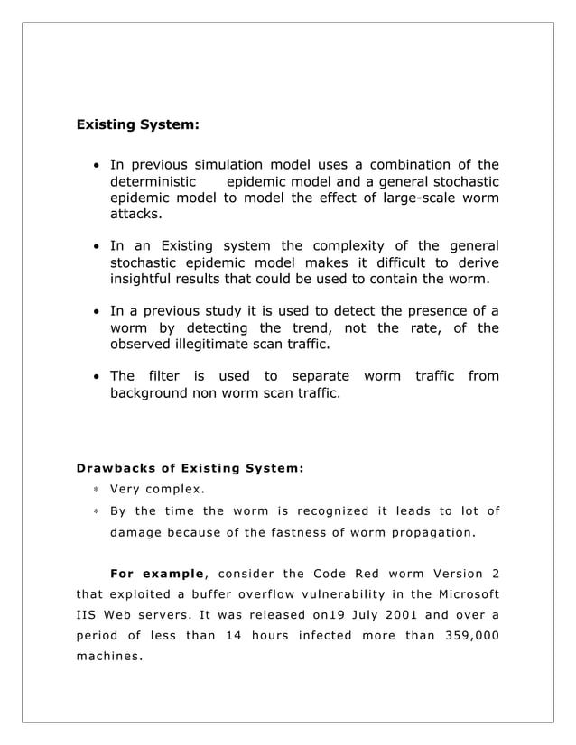 Modeling and automated containment of worms (synopsis) | PDF
