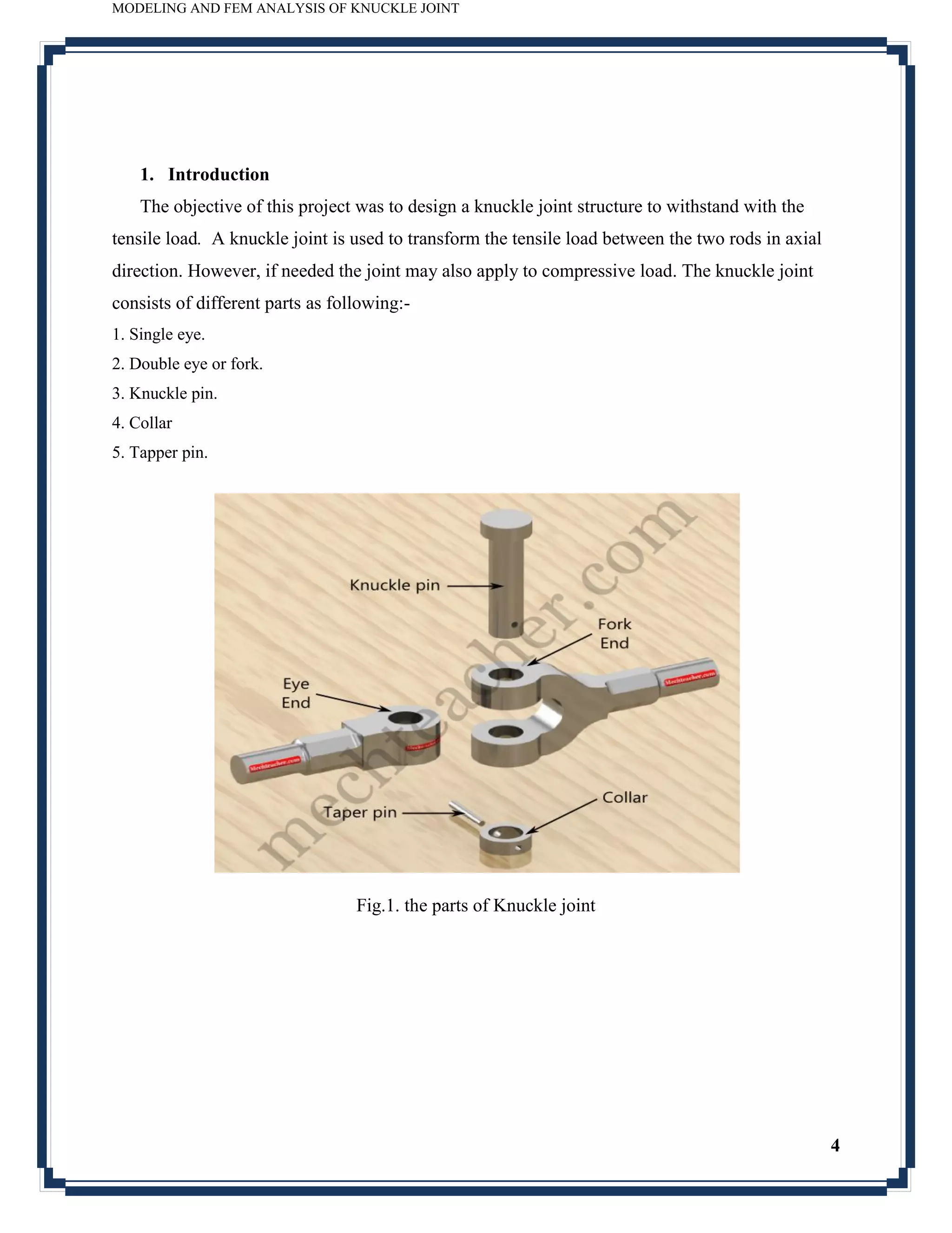 Modeling and fem analysis of knuckle joint | PDF | Needlework | Arts ...