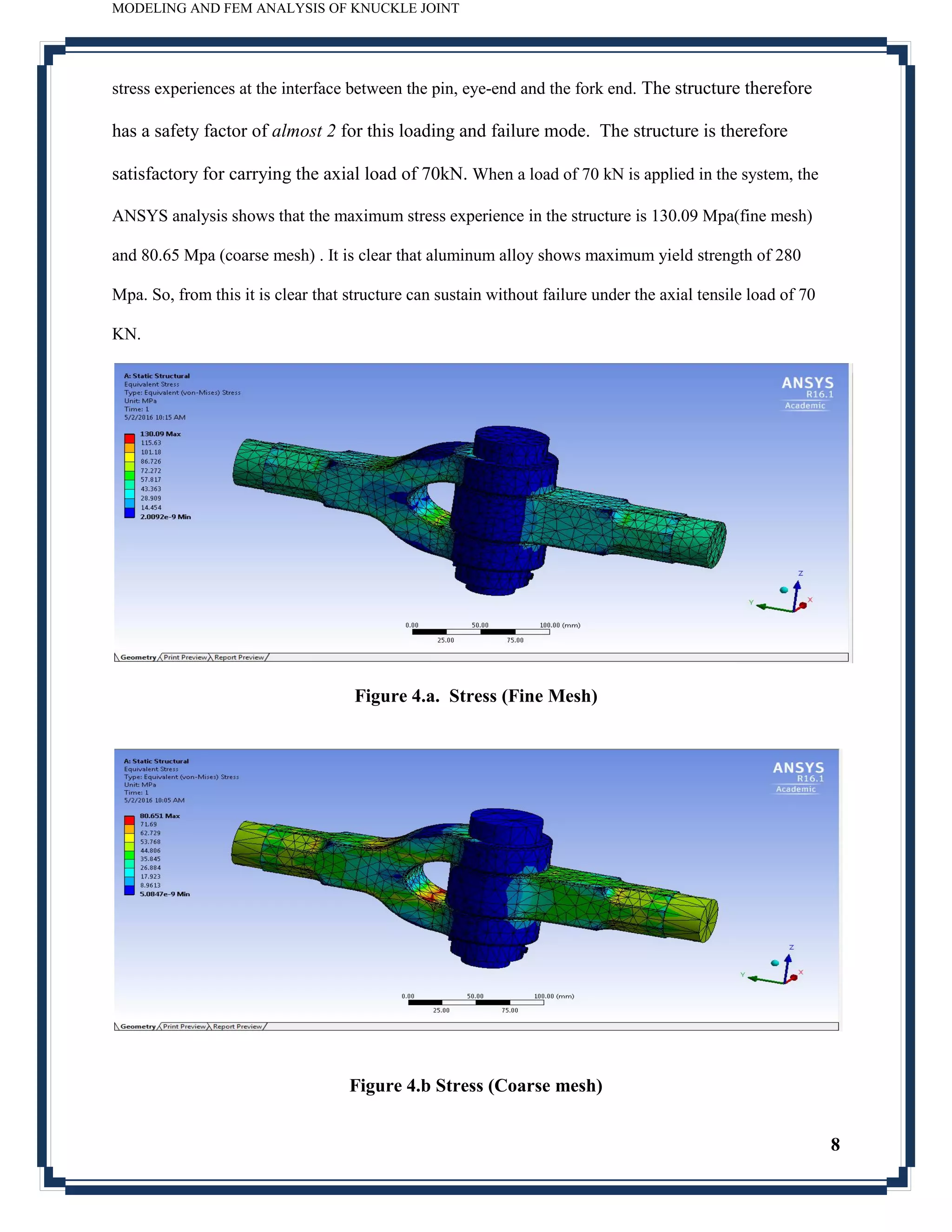Modeling and fem analysis of knuckle joint | PDF | Needlework | Arts ...