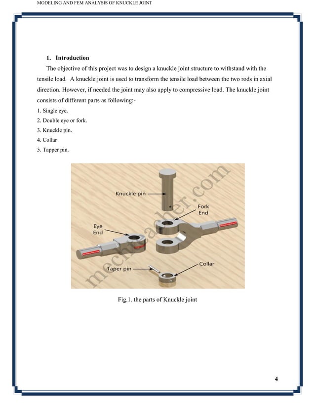 Modeling and fem analysis of knuckle joint | PDF | Needlework | Arts and Crafts