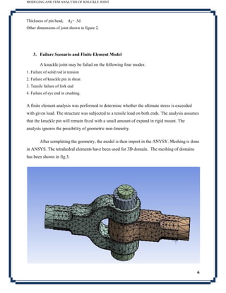 Modeling and fem analysis of knuckle joint | PDF | Needlework | Arts and Crafts