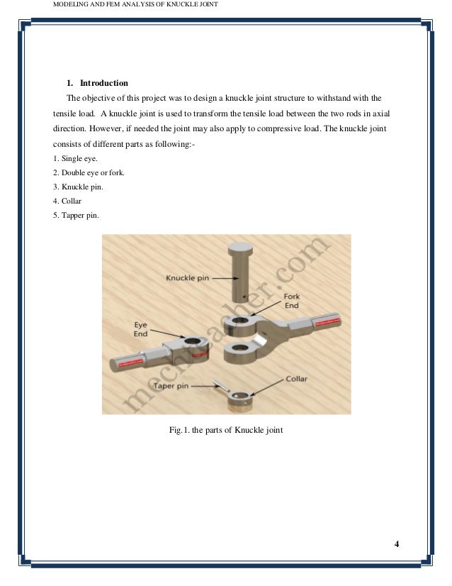 Modeling and fem analysis of knuckle joint