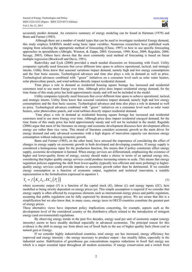 Modeling And Forecasting Energy Consumption In Ghana Pdf