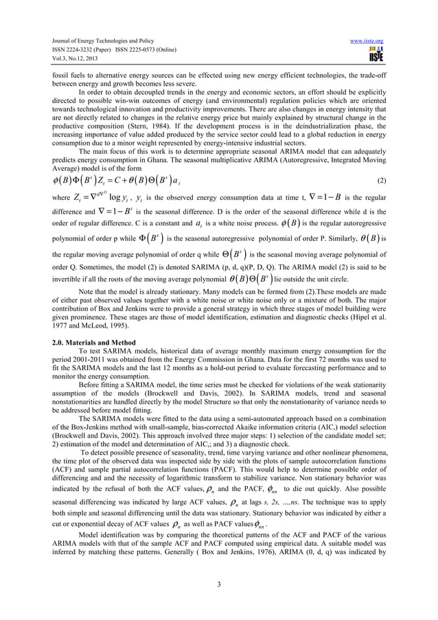 Modeling And Forecasting Energy Consumption In Ghana Pdf
