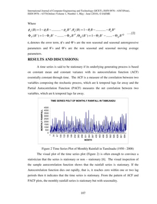 Modeling and predicting the monthly rainfall in tamilnadu | PDF