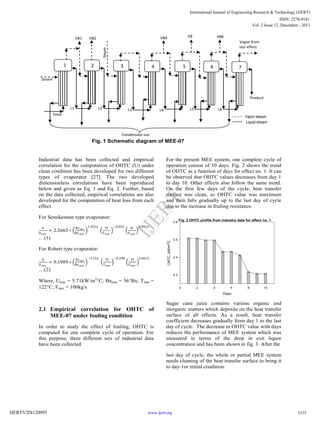 Modeling and simulation of mee system under fouling condition | PDF