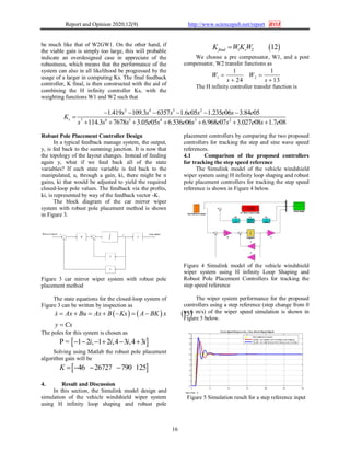 Modeling and simulation of vehicle windshield wiper system using h infinity loop shaping and ...