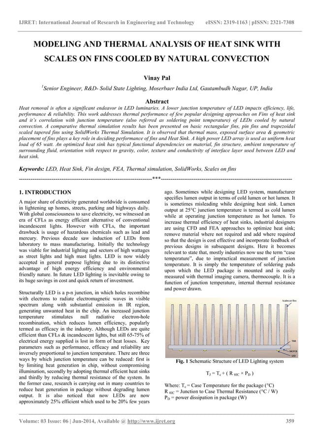 Modeling and thermal analysis of heat sink with scales on fins cooled by natural convection | PDF