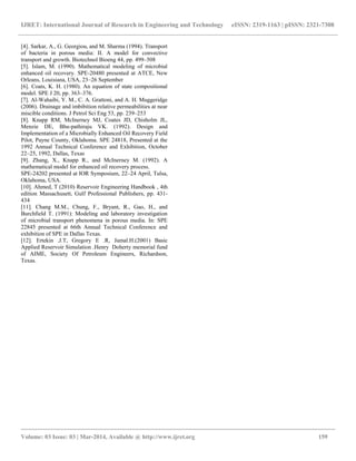 Modeling a well stimulation process using the meor technique | PDF