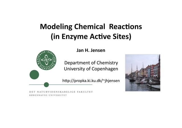 Modeling Chemical Reactions (in Enzyme Active Sites) | PDF | Chemistry ...