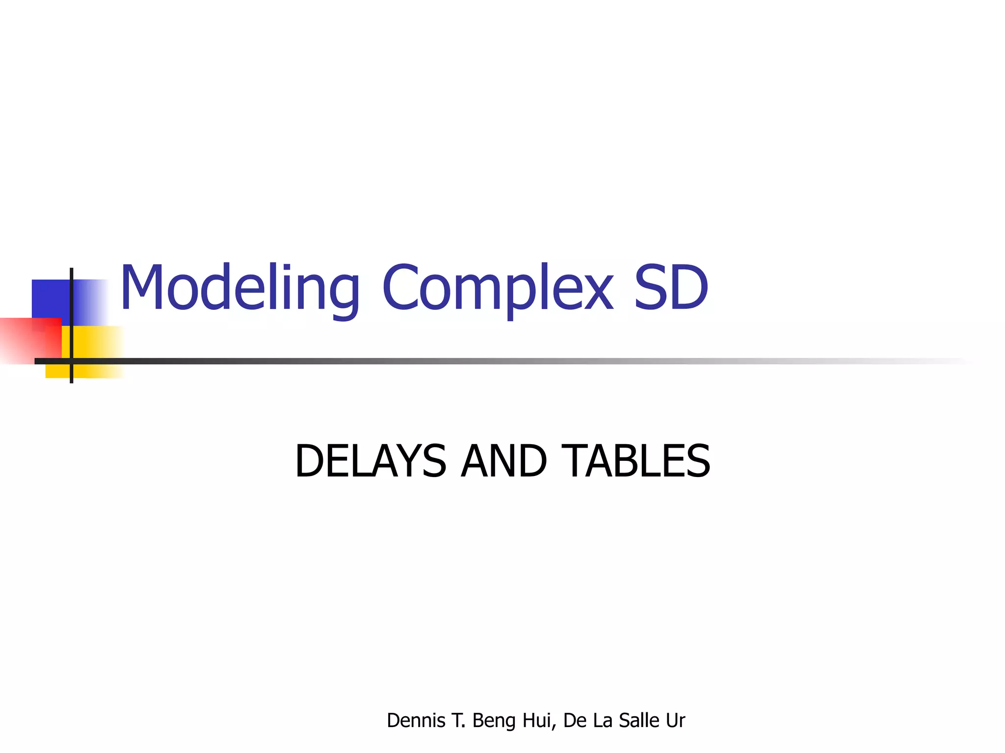 Modeling Complex Sd | PPT