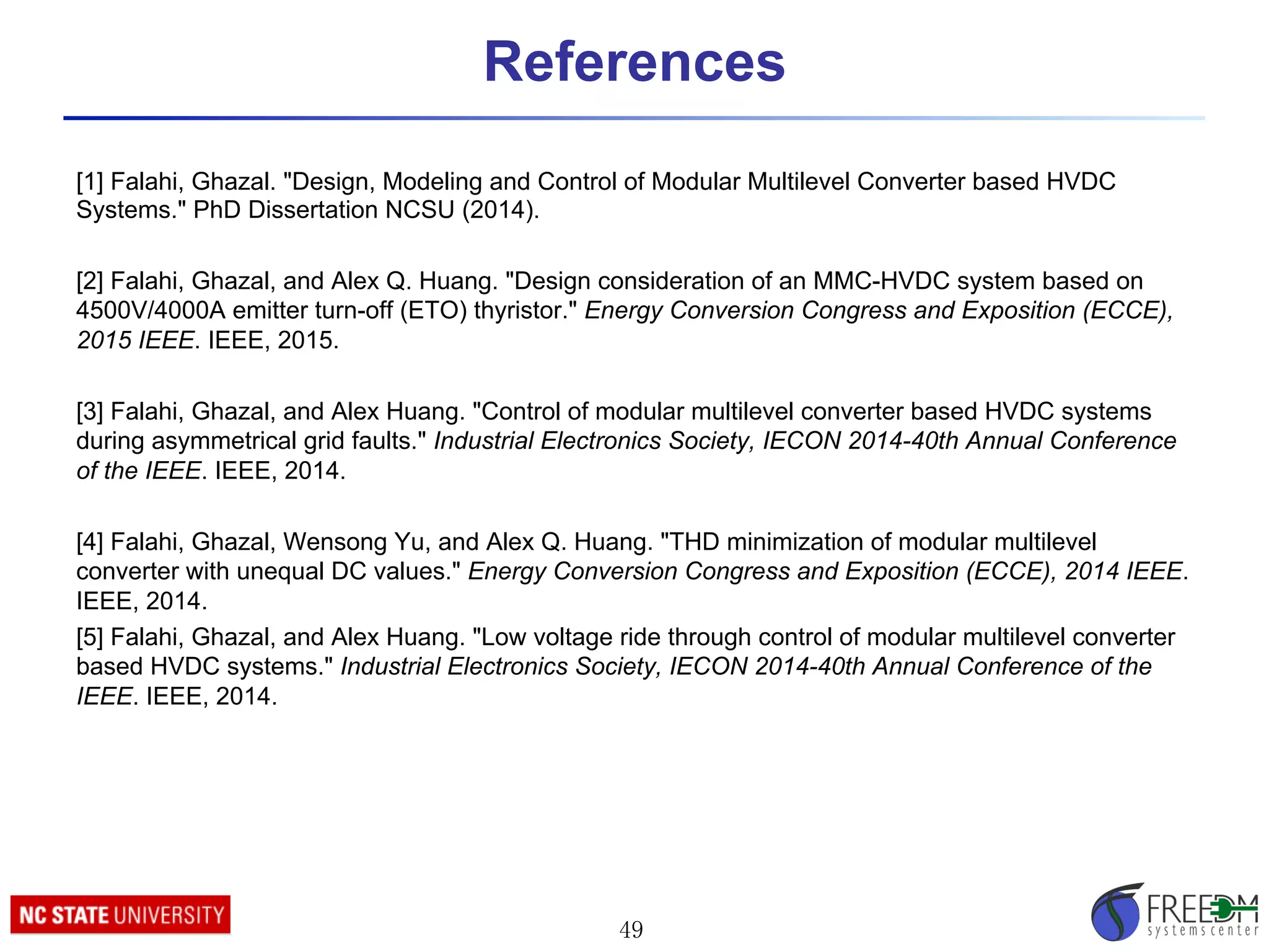 Design, Modeling and control of modular multilevel converters (MMC) based hvdc systems ghazal ...