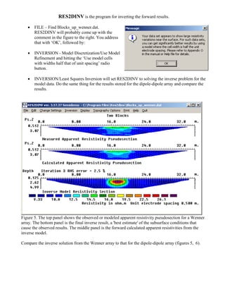 Modeling electrical resistivity with res2 dmod | PDF