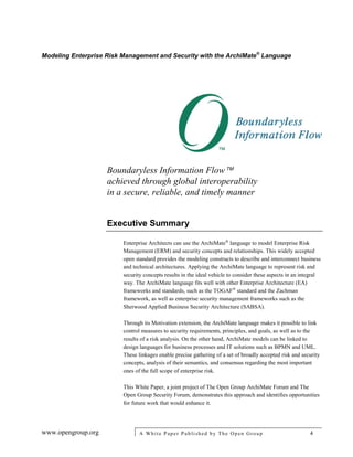 Modeling Enterprise Risk Management and Security with the ArchiMate ...