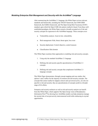 Modeling Enterprise Risk Management and Security with the ArchiMate ...