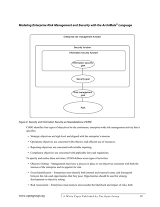 Modeling enterprise risk management and secutity with the archi mate language | PDF