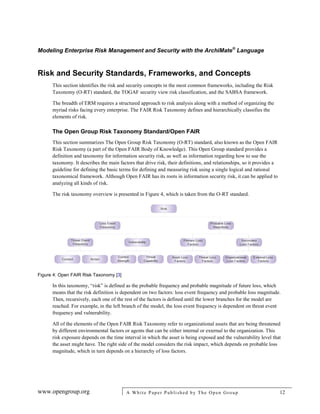 Modeling enterprise risk management and secutity with the archi mate language | PDF