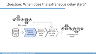 Modeling Extraneous Activity Delays in Business Process Simulation | PPT