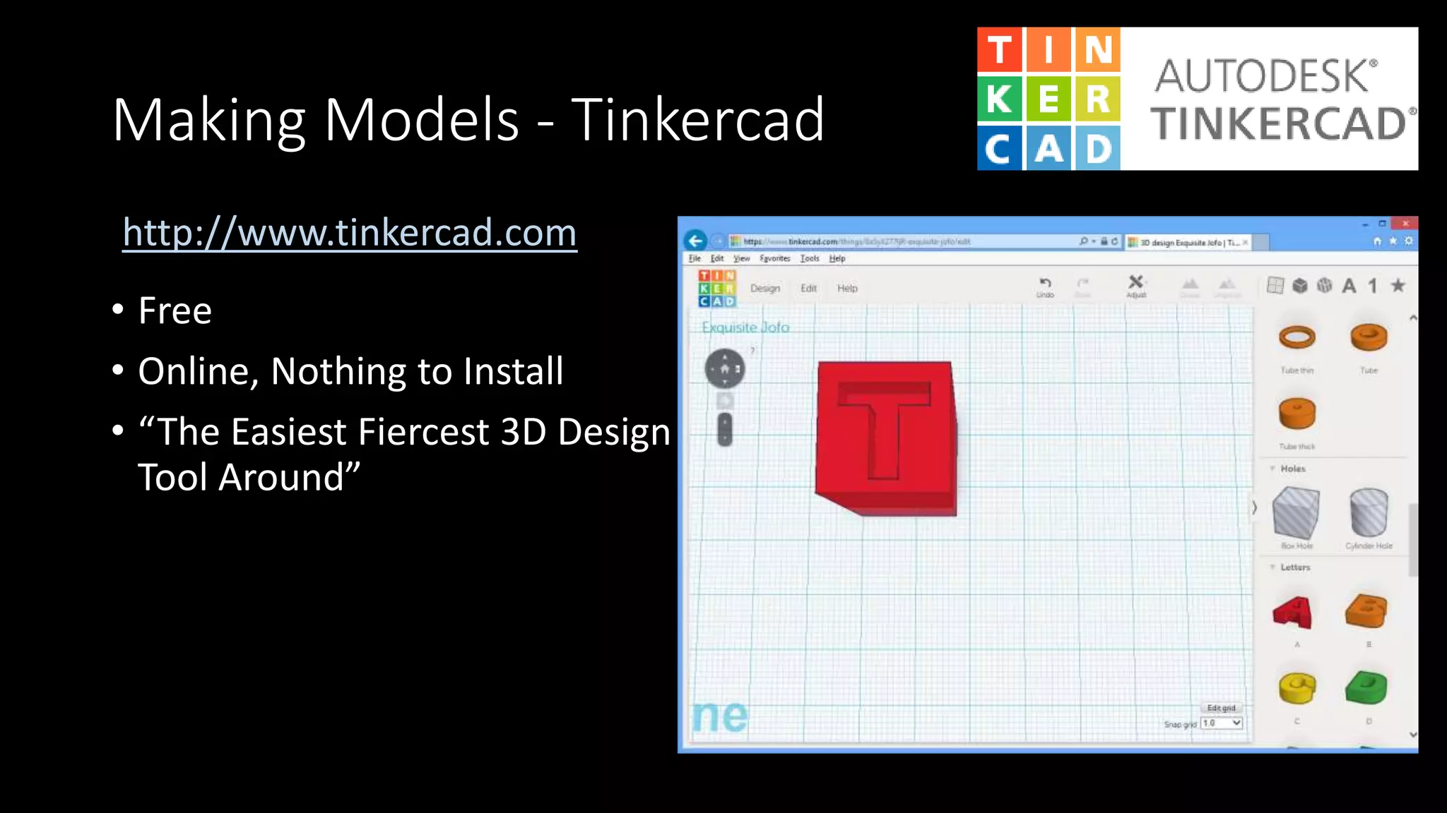 Modeling for 3D Printing with Tinkercad | PPTX