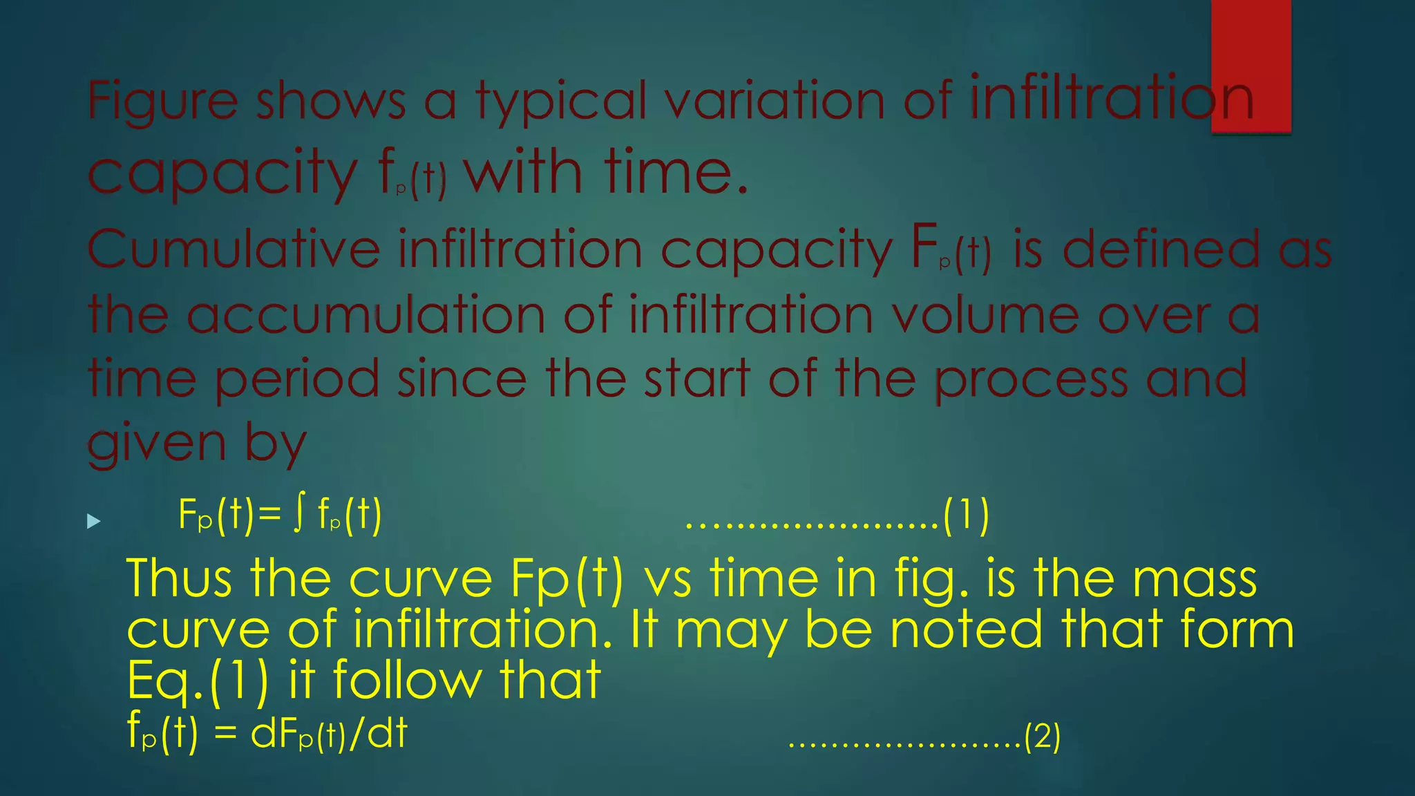 Modeling infiltration capacity in infiltration | PPTX