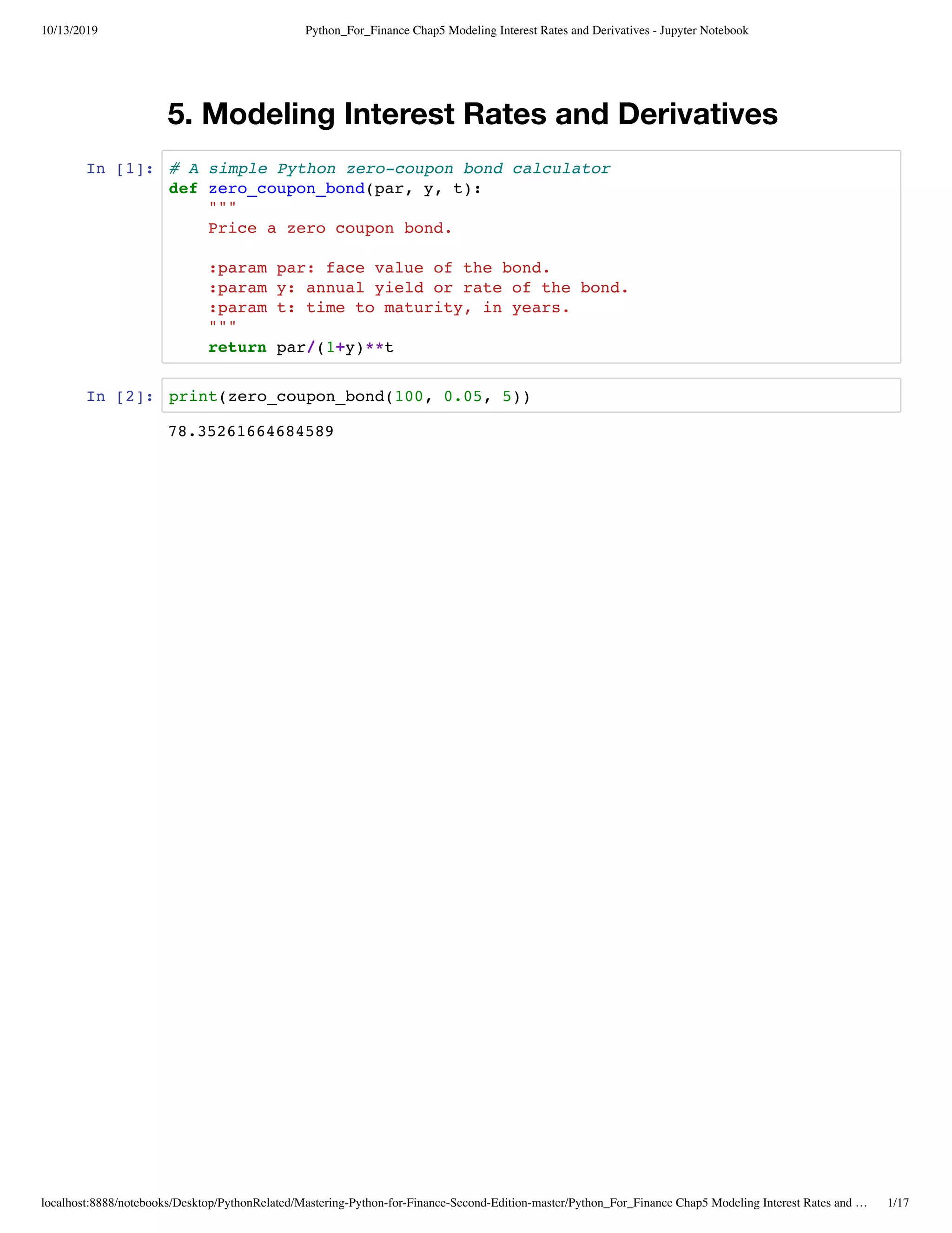 Modeling interest rates and derivatives | PDF