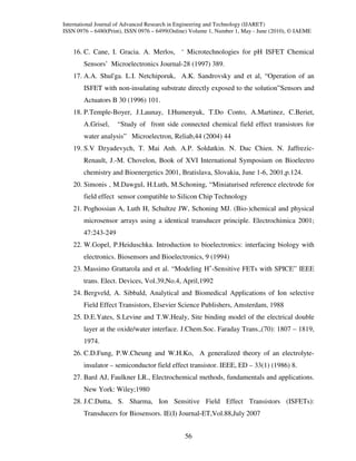 Modeling ion sensitive field effect transistors for biosensor applications | PDF | Chemistry ...